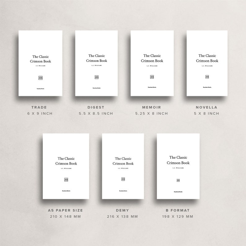 Classic Serif Book Template Premade Book Design Editable - Etsy