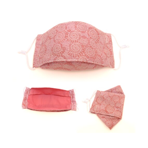 Rose Pink Ammonites 3D Origami Face Mask Handmade 100% Cotton | Etsy