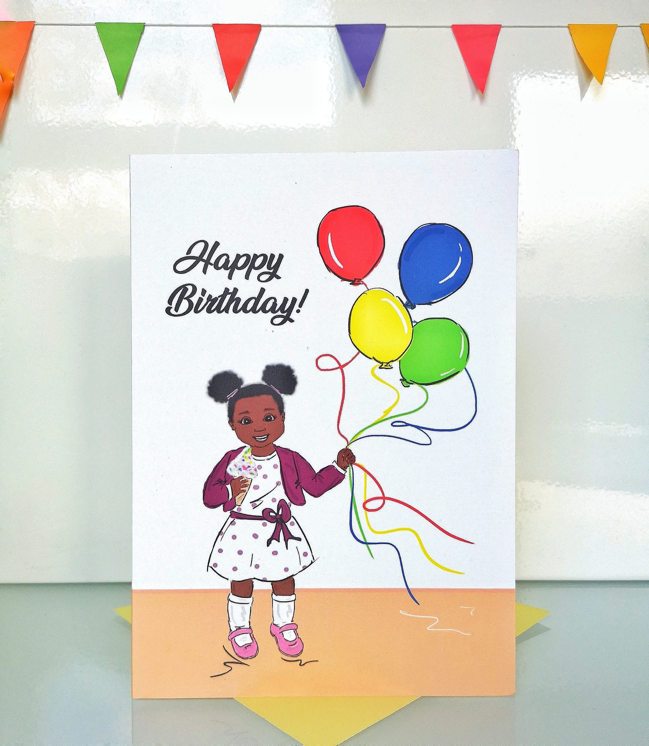 Black Girl Child Happy Birthday Card Ayana | Etsy