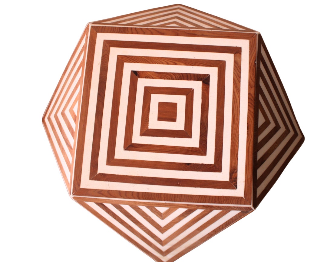 Moroccan Wood Table:handcrafted Diamond-shaped Wood Table - A Unique ...