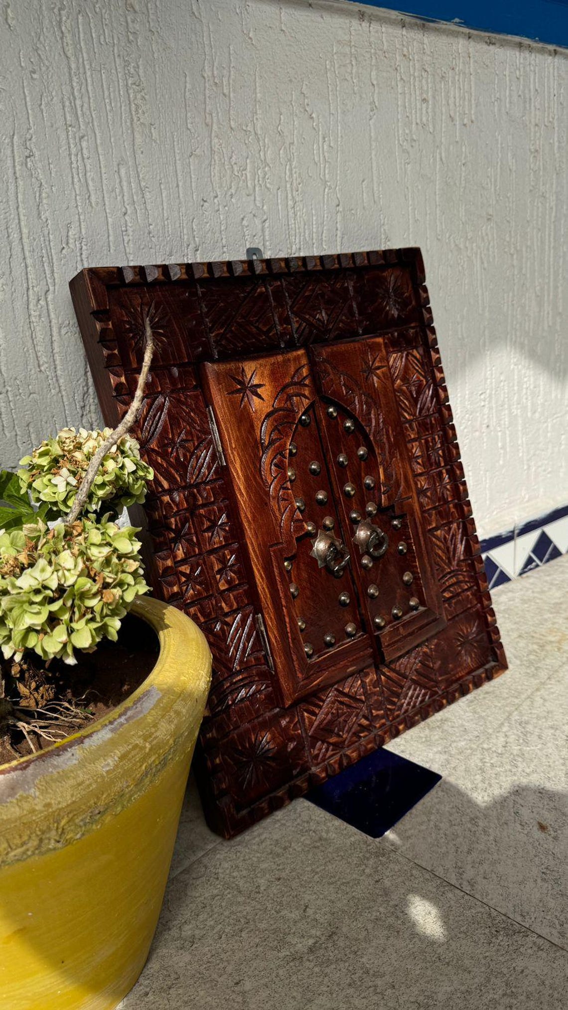 Moroccan Cedar Wood Window Wall Decor – Handcrafted Vintage-style ...