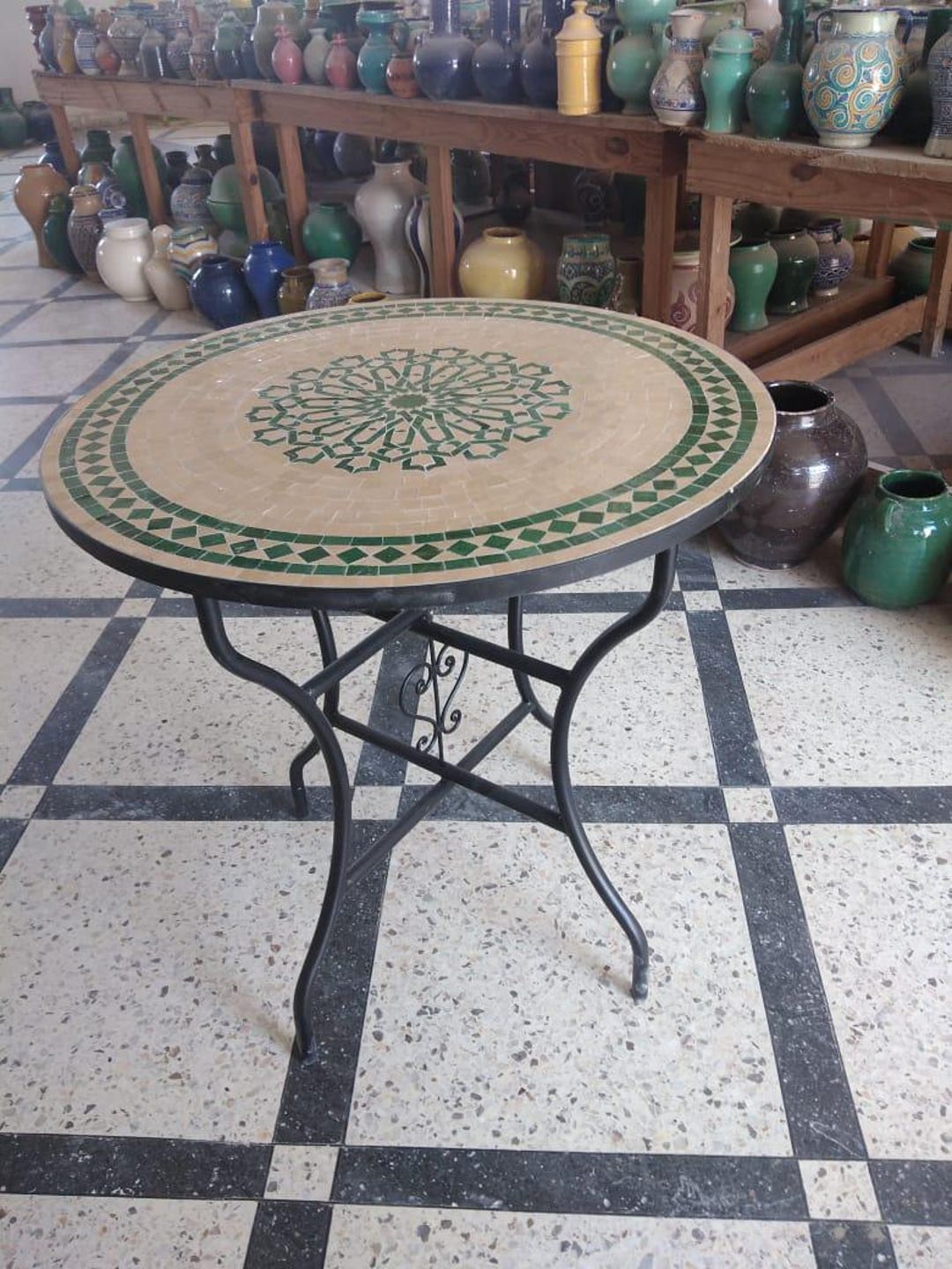 Elegant Moroccan Mosaic Table - Handmade Ceramic Patio and Garden Decor ...