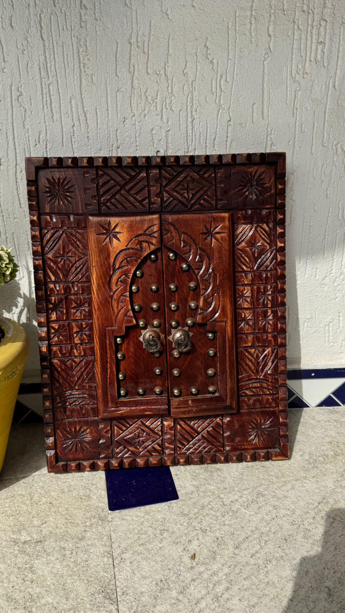 Moroccan Cedar Wood Window Wall Decor – Handcrafted Vintage-style ...