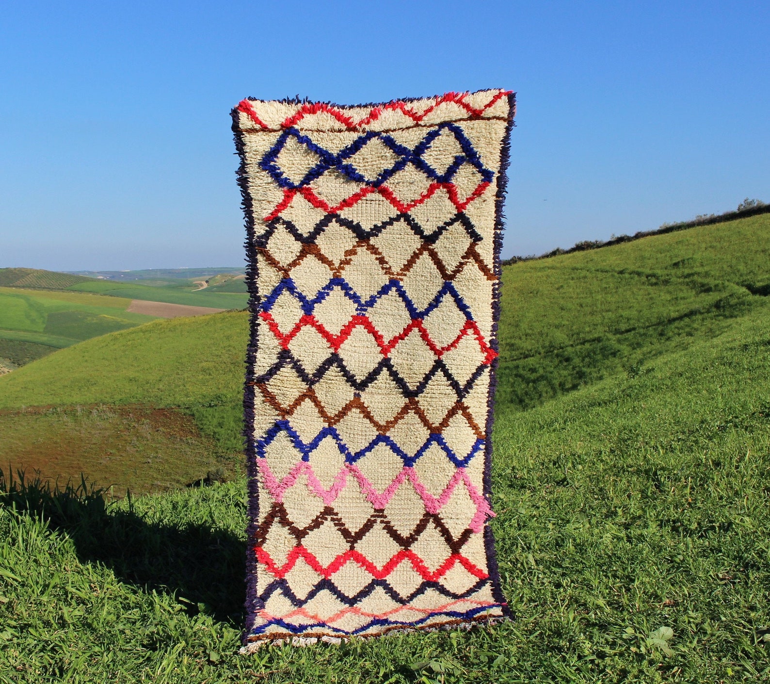 SMALL MOROCCAN Style RUG Boujaad Rug Vintage Rug Berber - Etsy