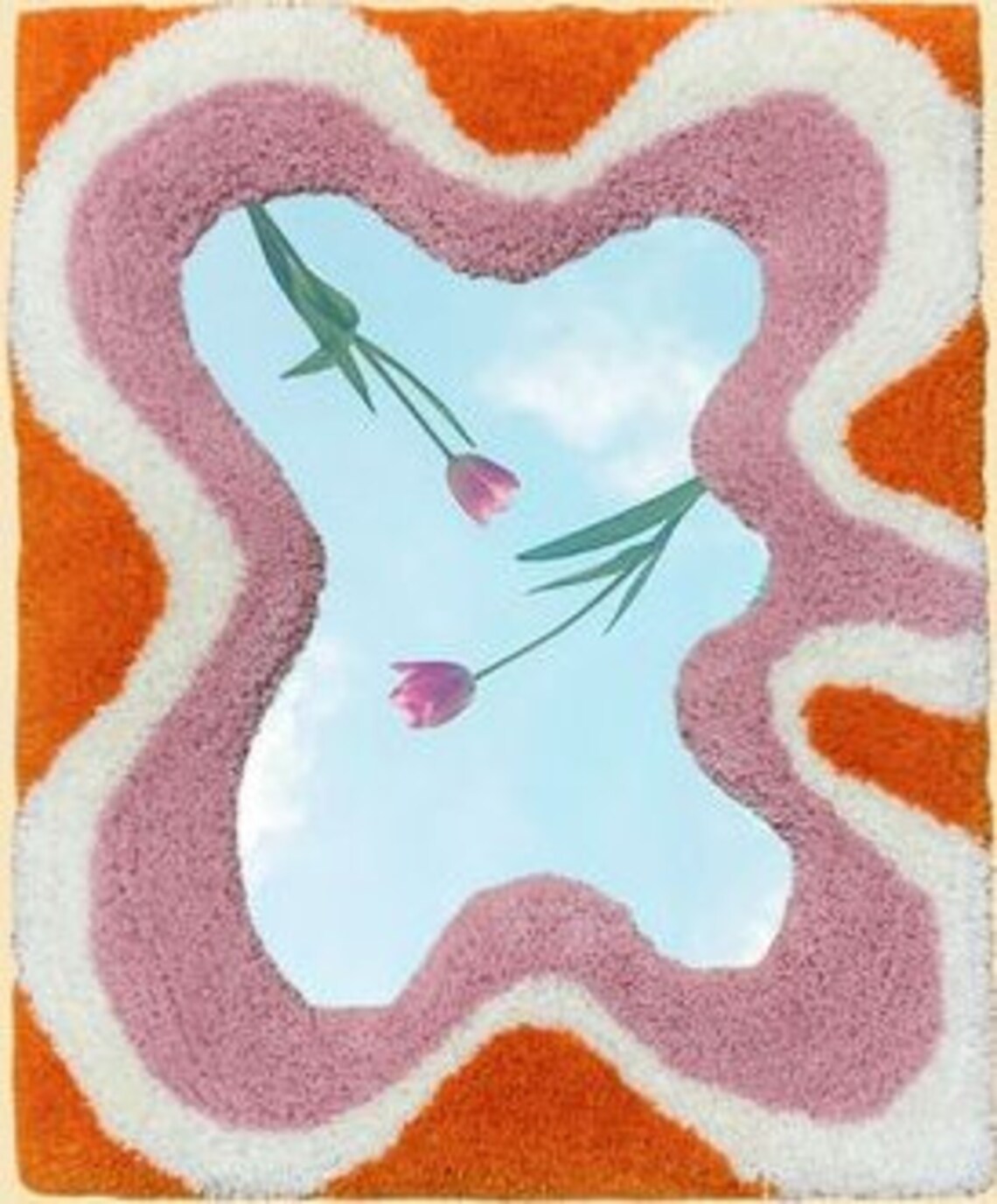 Custom Mirror Rug :rug Tufted Mirror Best Hand Tufted Mirror - Etsy