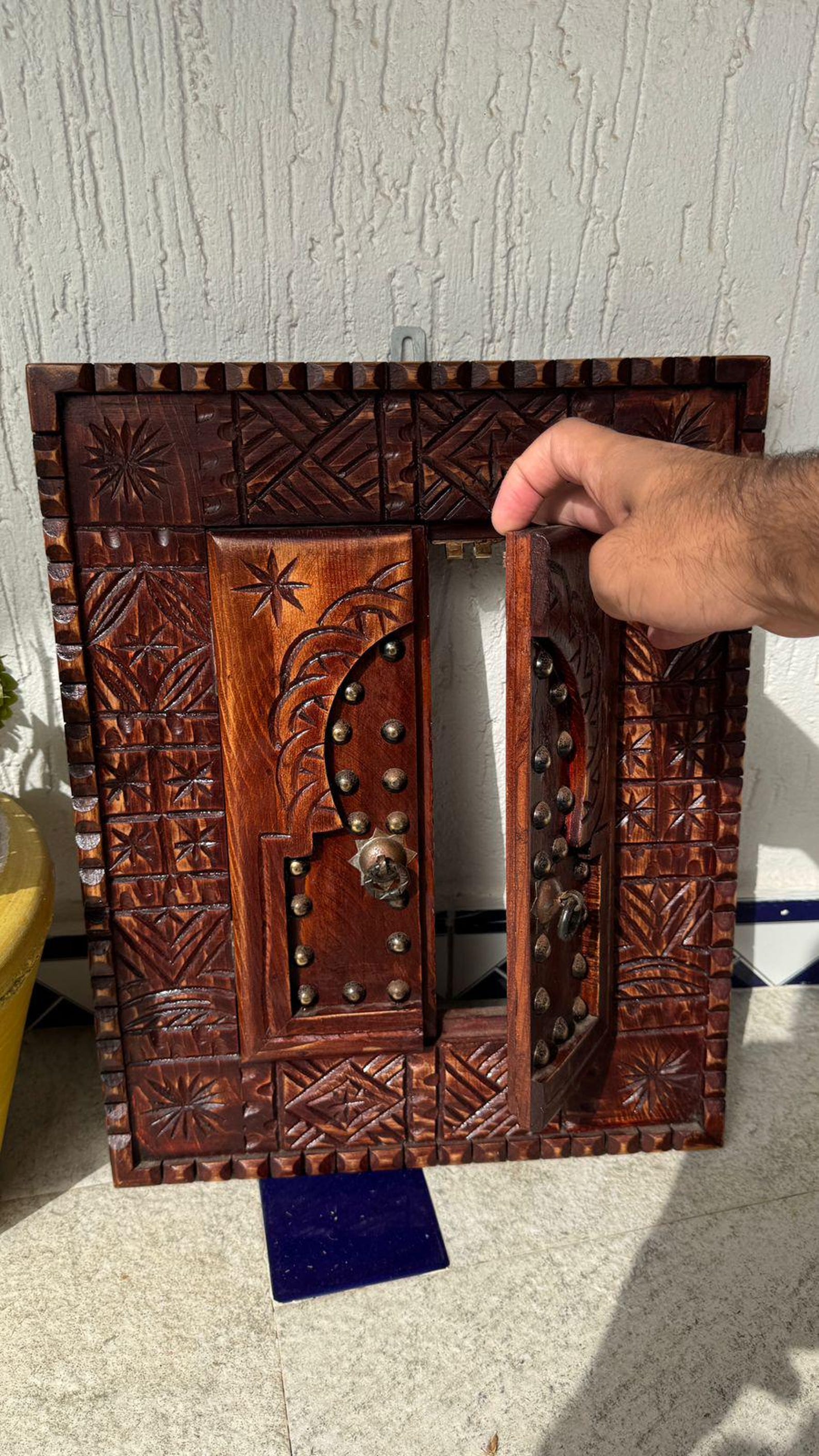 Moroccan Cedar Wood Window Wall Decor – Handcrafted Vintage-style ...
