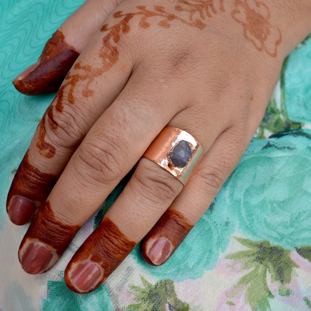 Raw Tanzanite Wide Band Statement Ring for Women Rough - Etsy