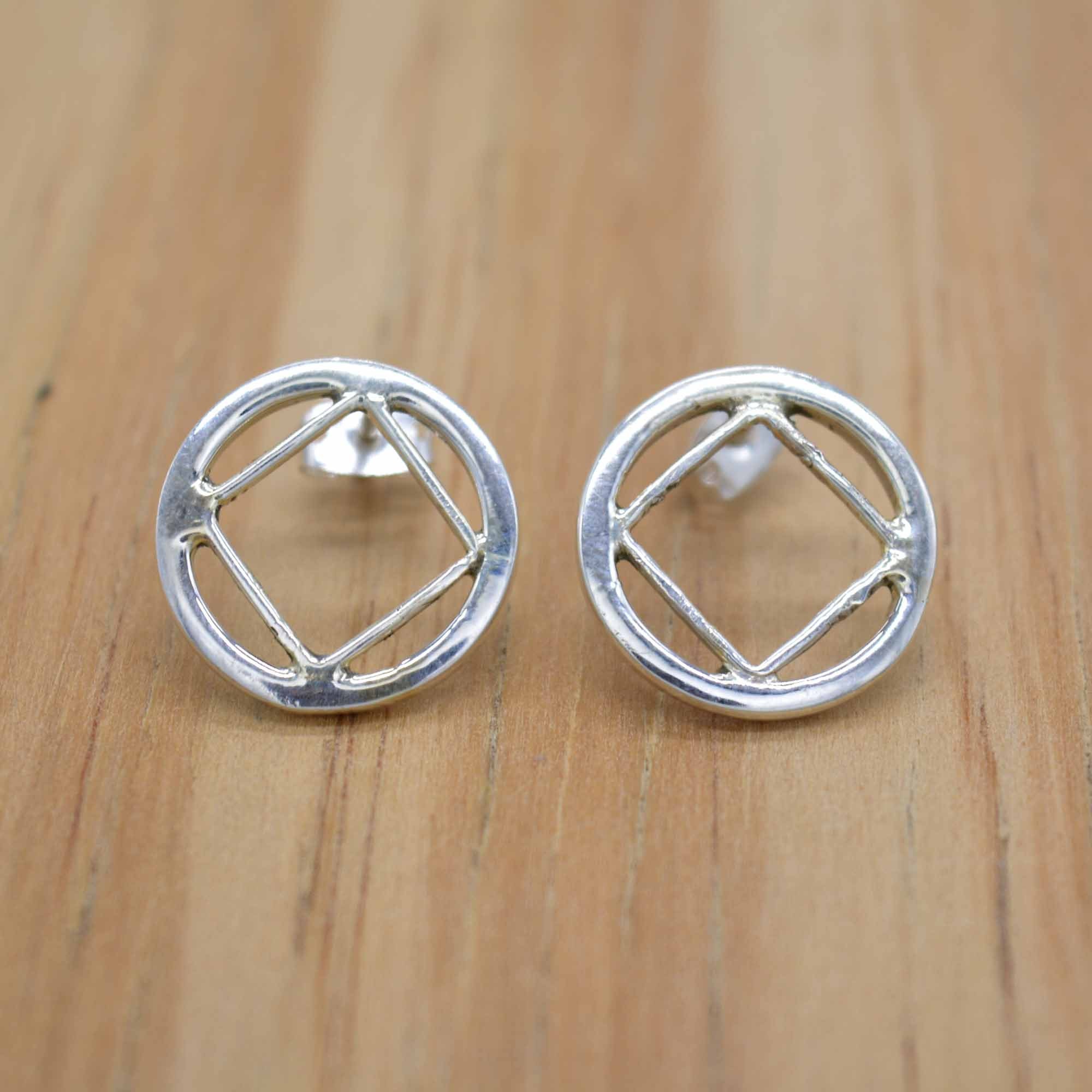 Open Circle Sterling Silver Stud Earrings, Minimalist Handmade Silver ...