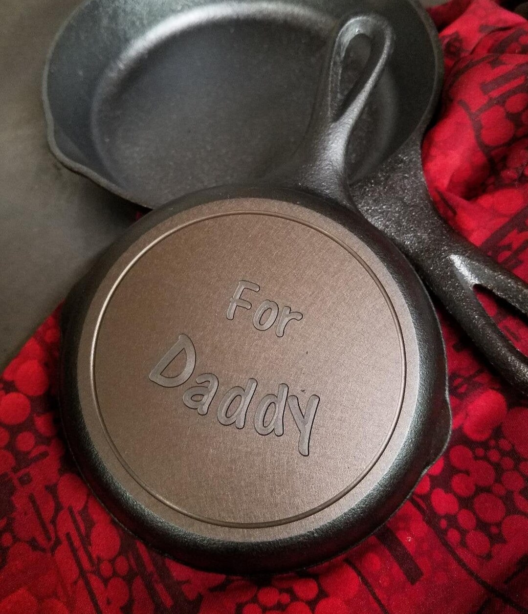 5 Inch Engraved Cast Iron Skillet - Father's Day - Etsy