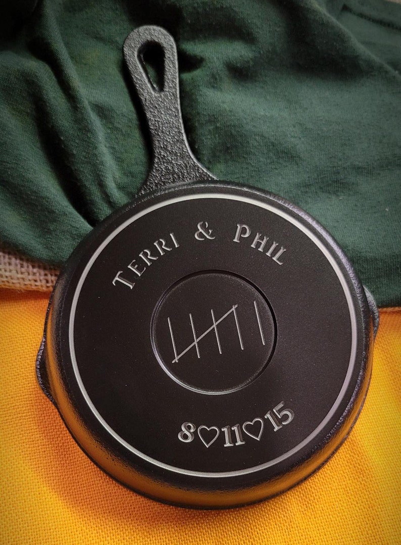 5 Inch Engraved Cast Iron Skillet Custom Anniversary - Etsy