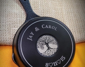 5 Inch Engraved Cast Iron Skillet - Custom Anniversary, Decorative - Etsy