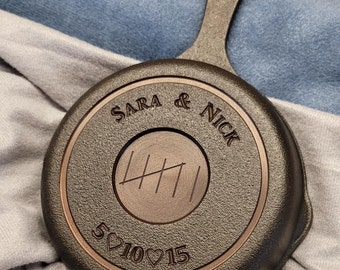 5 Inch Engraved Cast Iron Skillet Custom Anniversary, Decorative - Etsy
