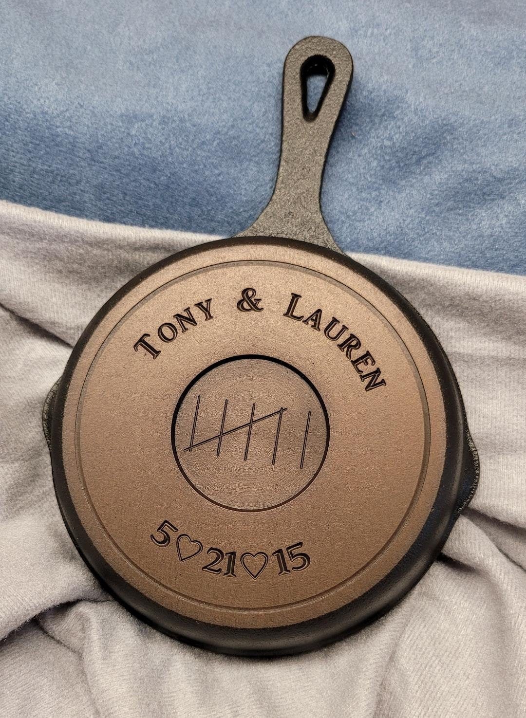 5 Inch Engraved Cast Iron Skillet Custom Anniversary - Etsy