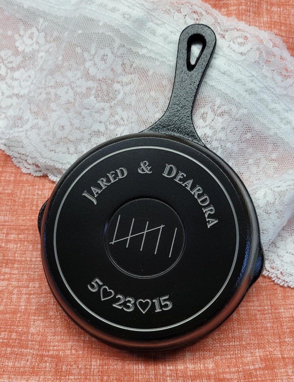 5 Inch Engraved Cast Iron Skillet Custom Anniversary - Etsy
