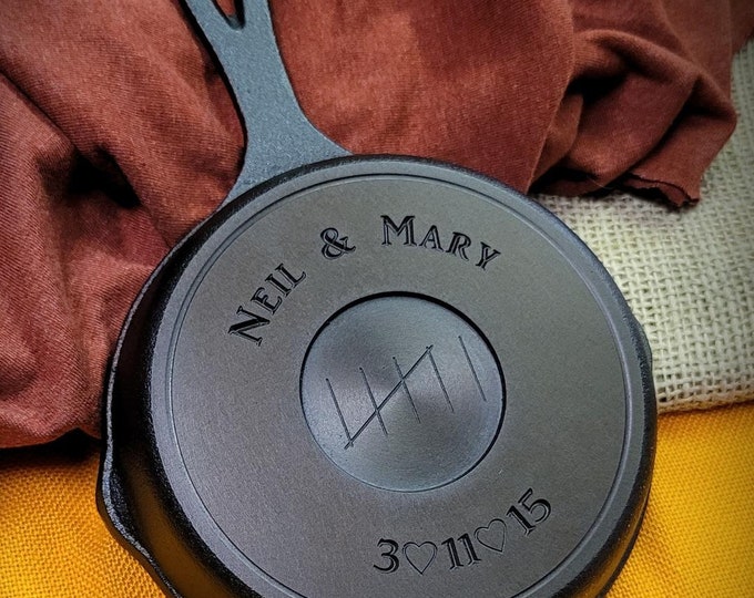 5 Inch Engraved Cast Iron Skillet Custom Anniversary - Etsy
