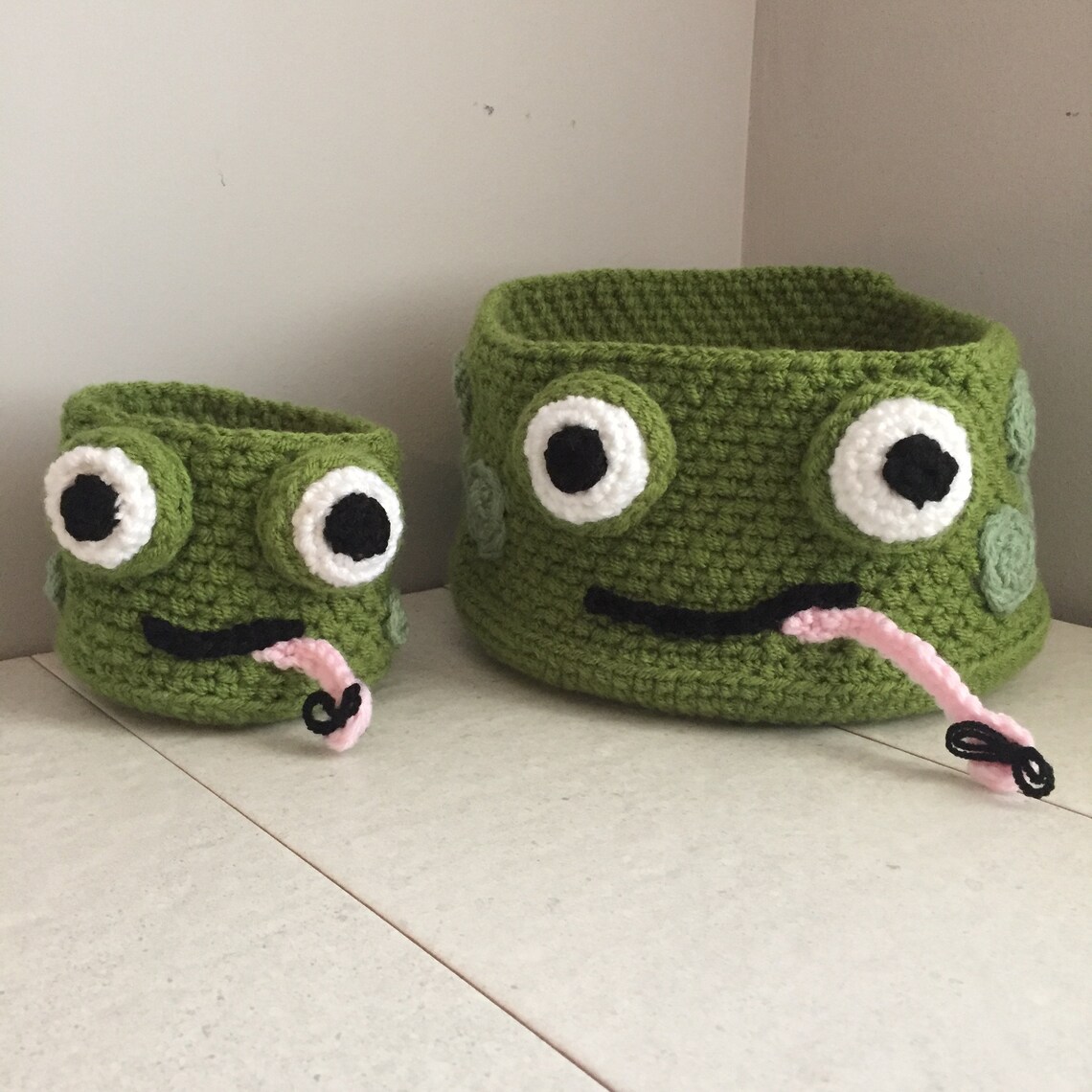 Crochet Frog Storage Basket Pattern 3 Basket Sizes | Etsy