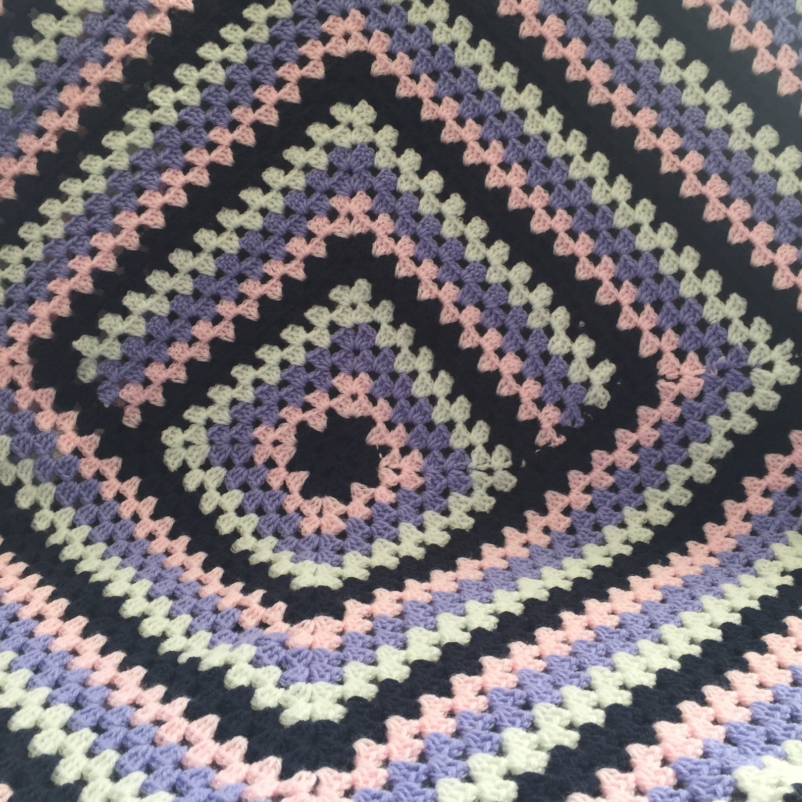 Crochet Granny Square Log Cabin Blanket Pattern (two Sizes) - Etsy