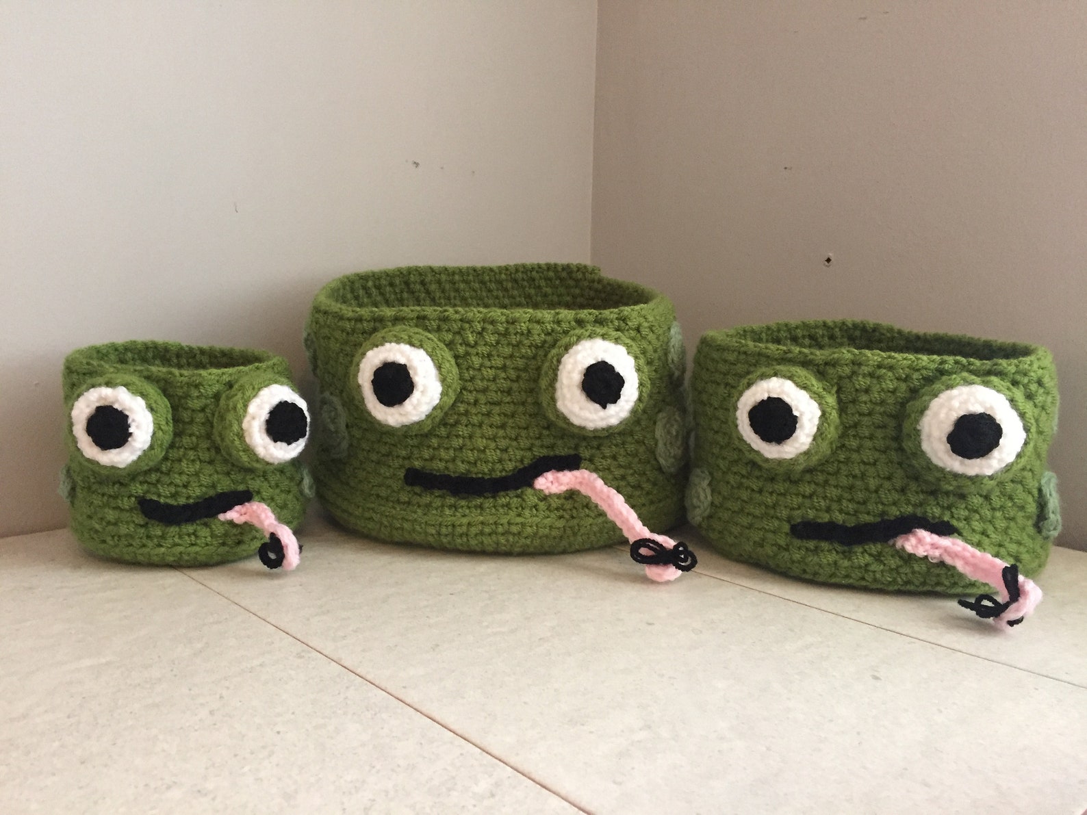 Crochet Frog Storage Basket Pattern - 3 Basket Sizes - Etsy