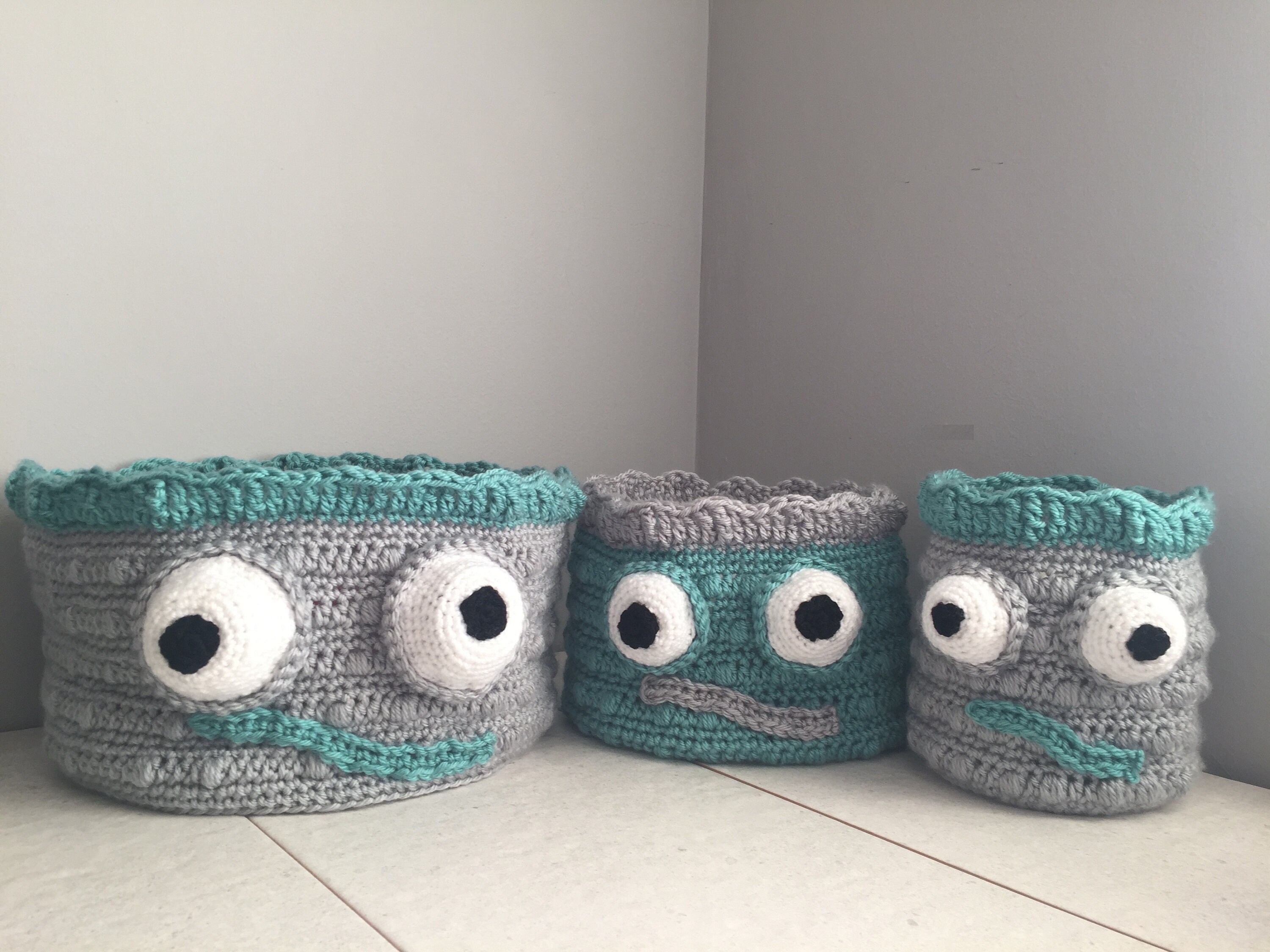 Crochet Monster Storage Basket Pattern 3 Basket Sizes - Etsy