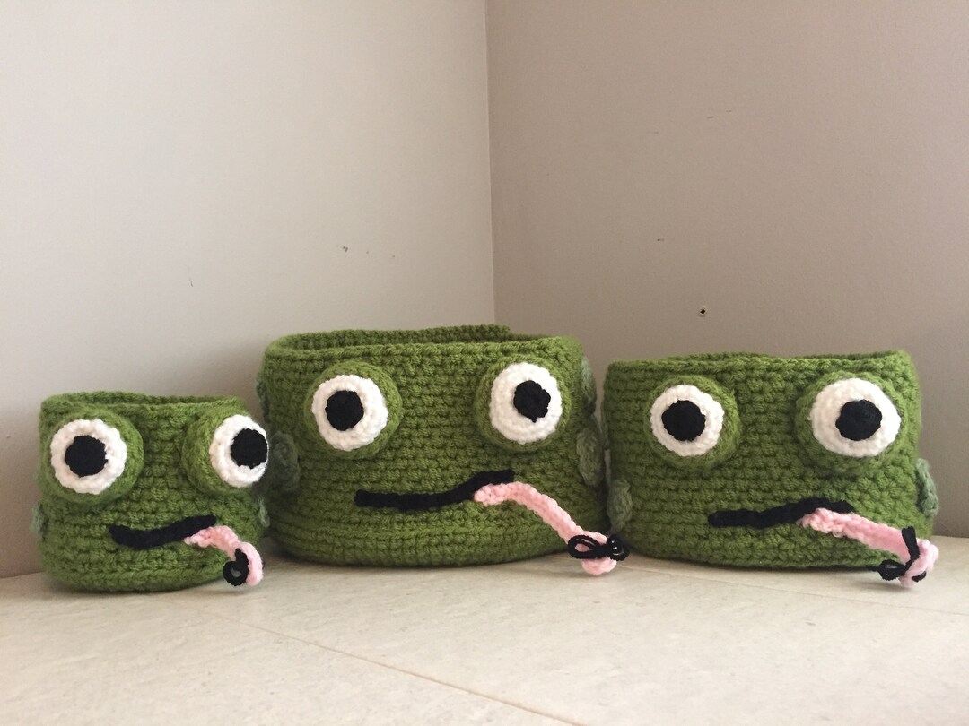 Crochet Frog Storage Basket Pattern - 3 Basket Sizes - Etsy