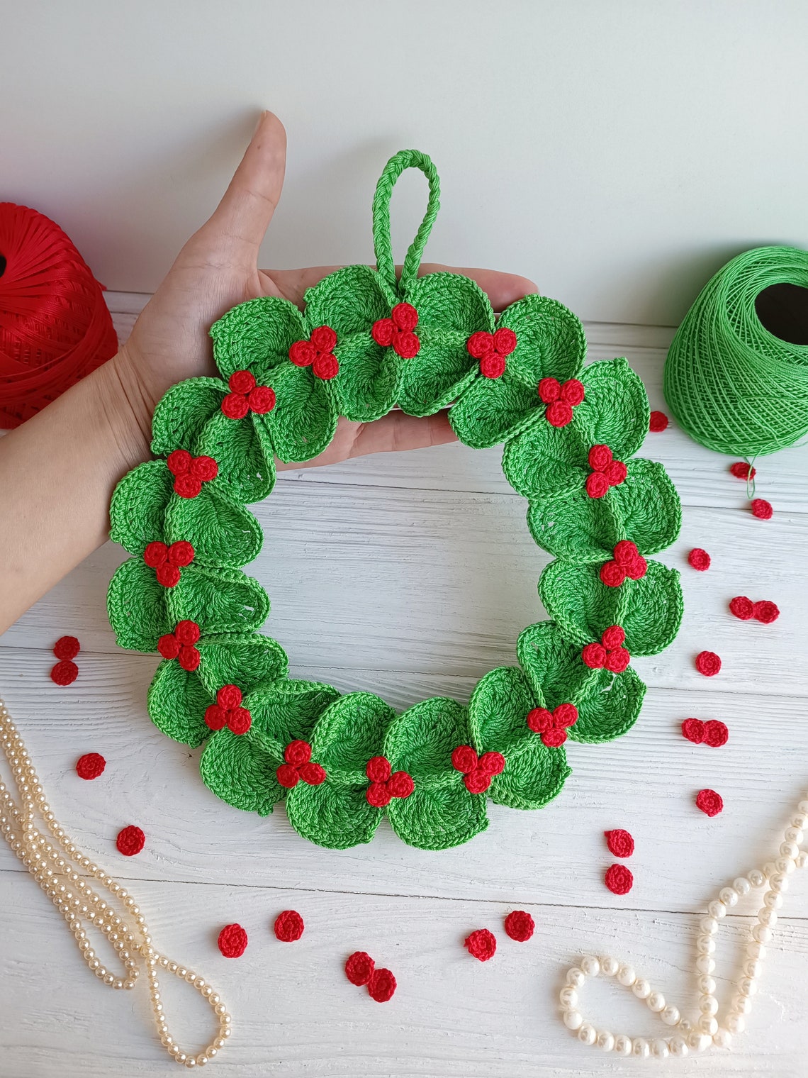Crochet Pattern / Video Tutorial for the Christmas Wreath. Crochet ...