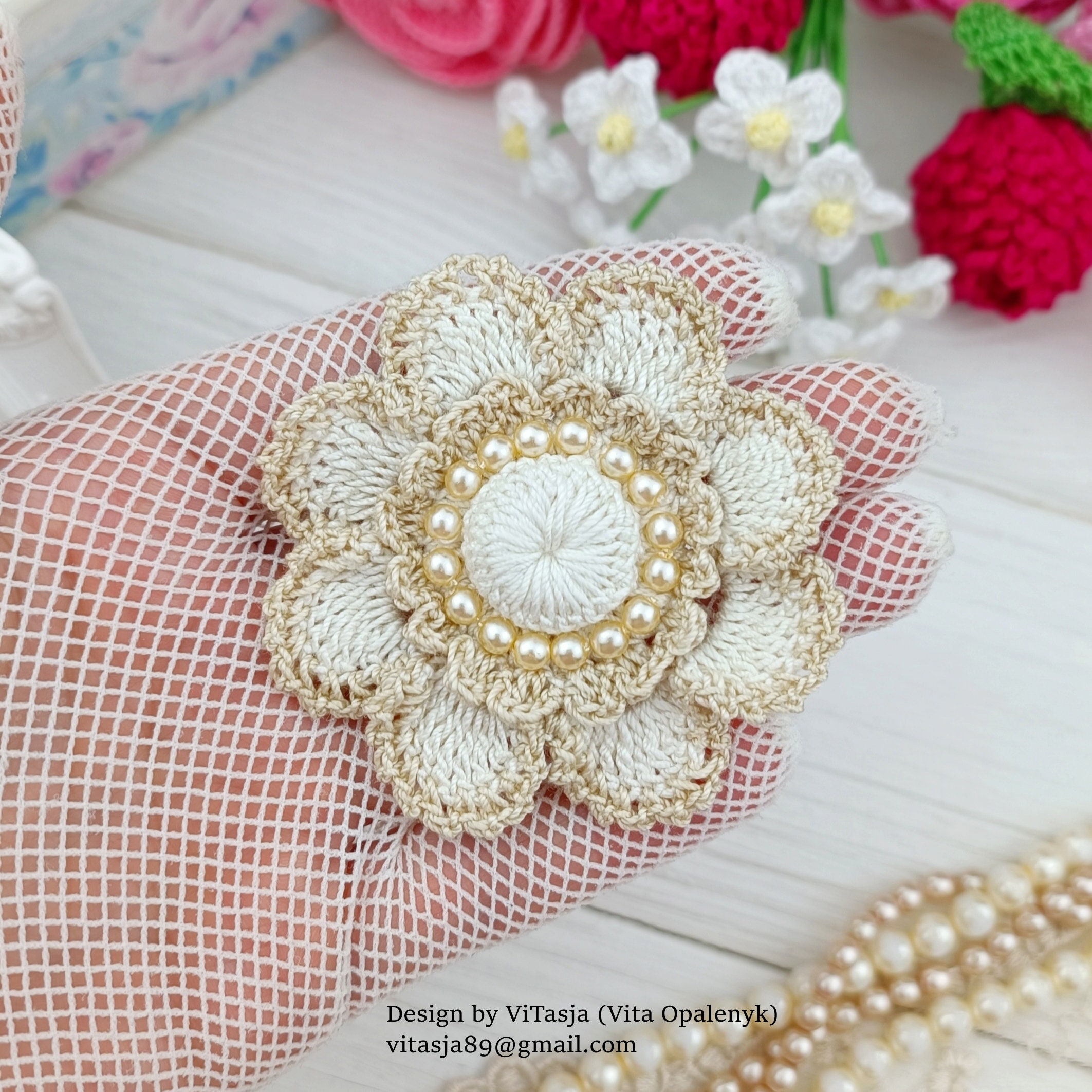 Crochet Flower Pattern. Brooch Pattern. Crochet for Girls. Crochet ...