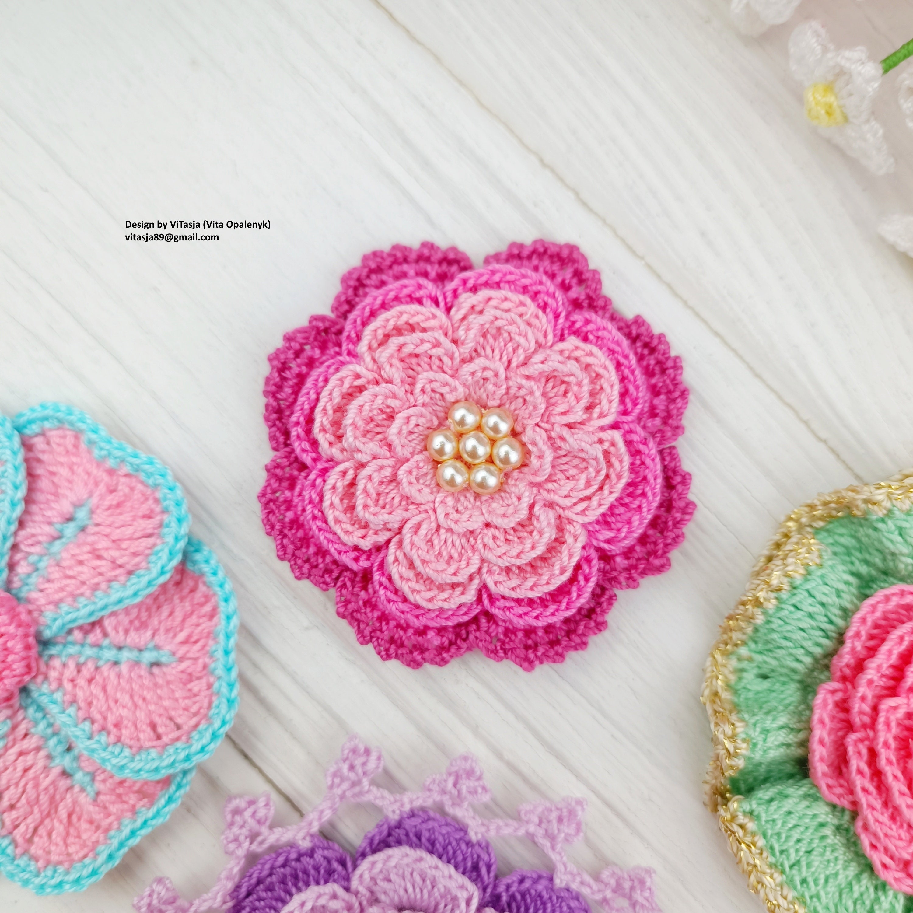 Crochet Flower Patterns PDF – 10 Easy Bloom Designs Bundle • Appliqué ...