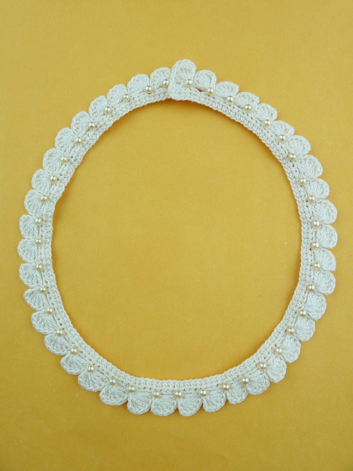 Crochet Necklace With Pearls PATTERN. Crochet Jewelry.crochet - Etsy