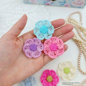 Crochet Flower Pattern. Easy PDF Tutorial. Flower for Headband/brooch ...