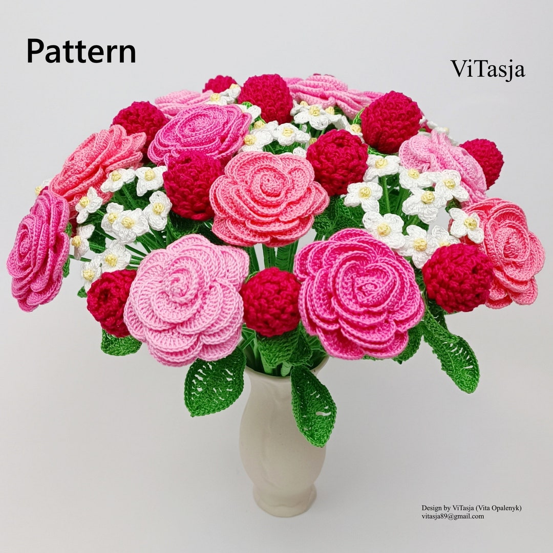 Crochet Bouquet Pattern. PDF Pattern. Easy Photo Tutorial. Wedding ...