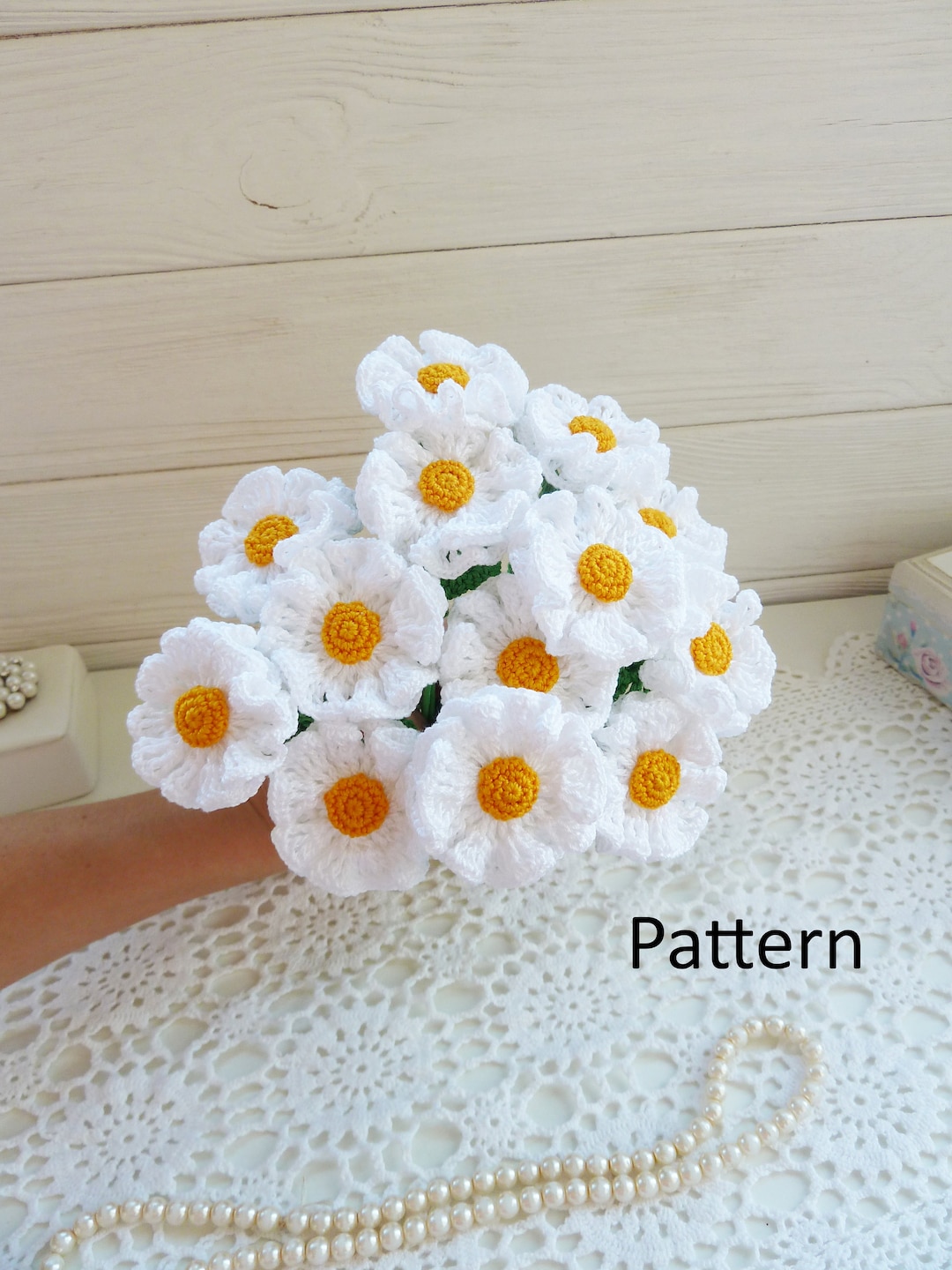 Crochet Daisies PATTERN. Crochet Wedding Flowers. Crochet for Home ...
