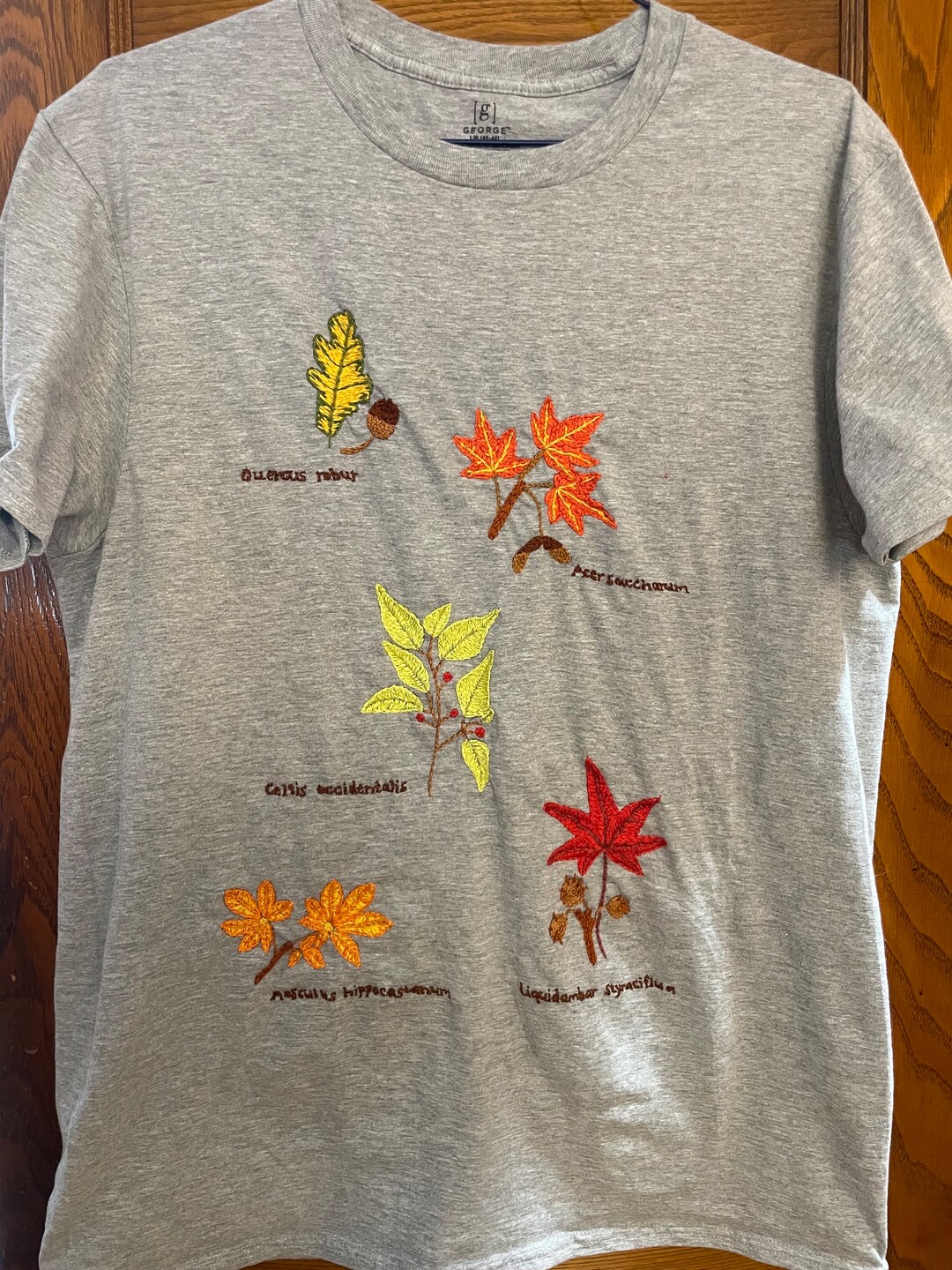 Hand-embroidered Fall Color Tree Tshirt - Etsy