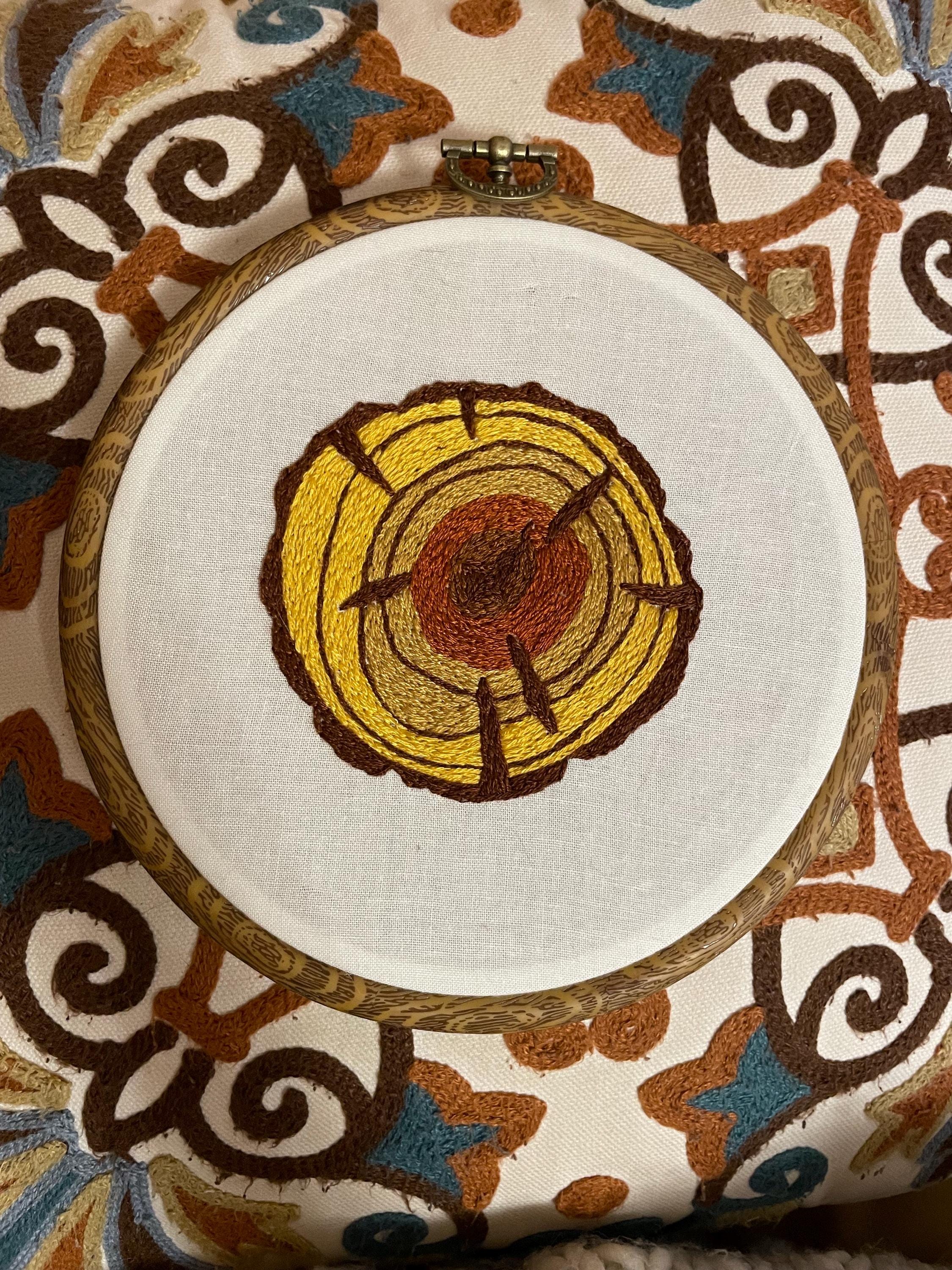 Hand Embroidered Tree Cross Section Wall Hanging - Etsy