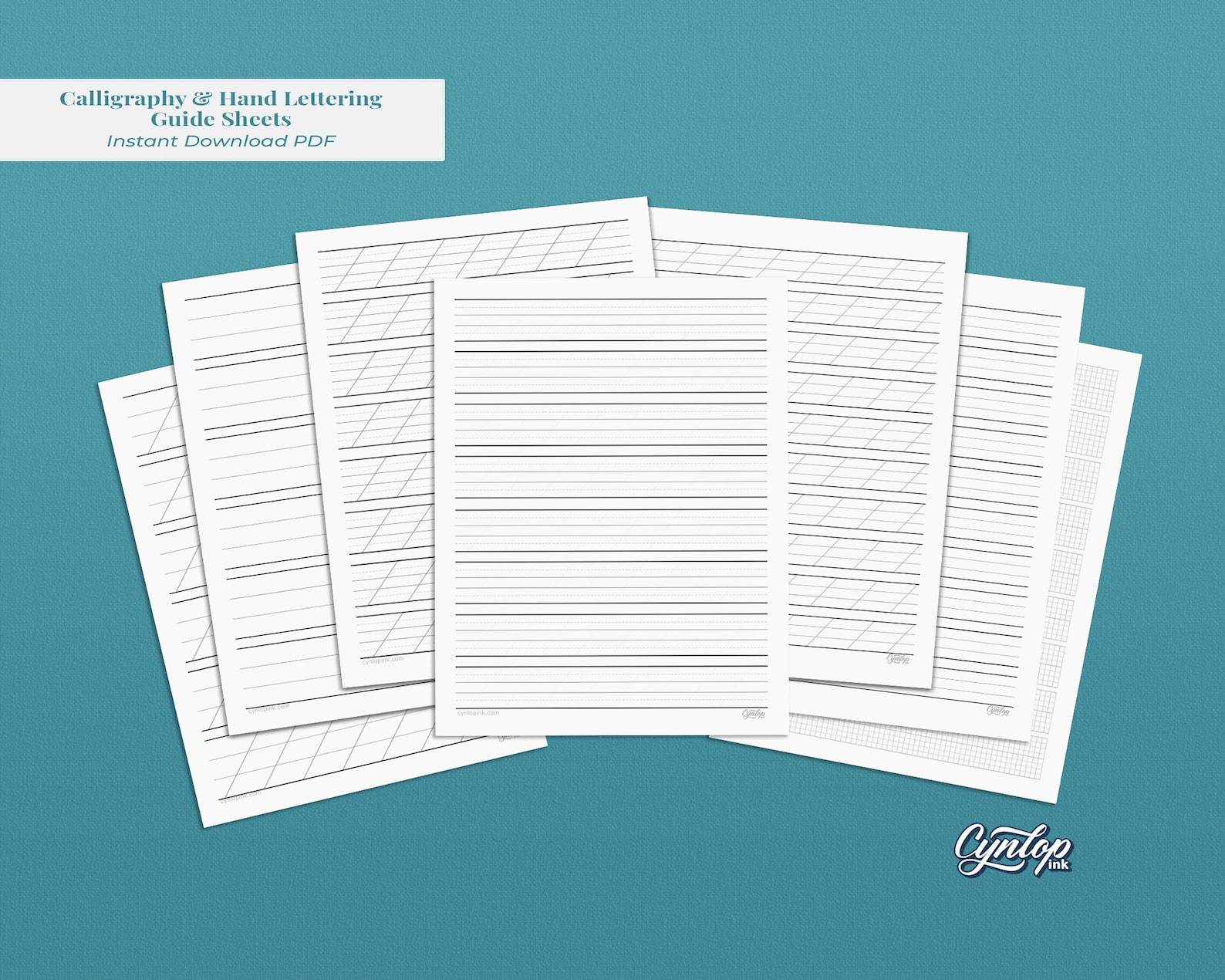 Printable Calligraphy & Hand Lettering Guidesheets Blank | Etsy