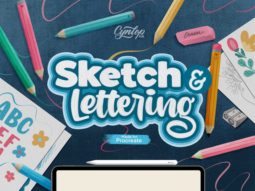 Procreate Sketch & Lettering Pencil Brush Set, Drawing Pencil Brush ...