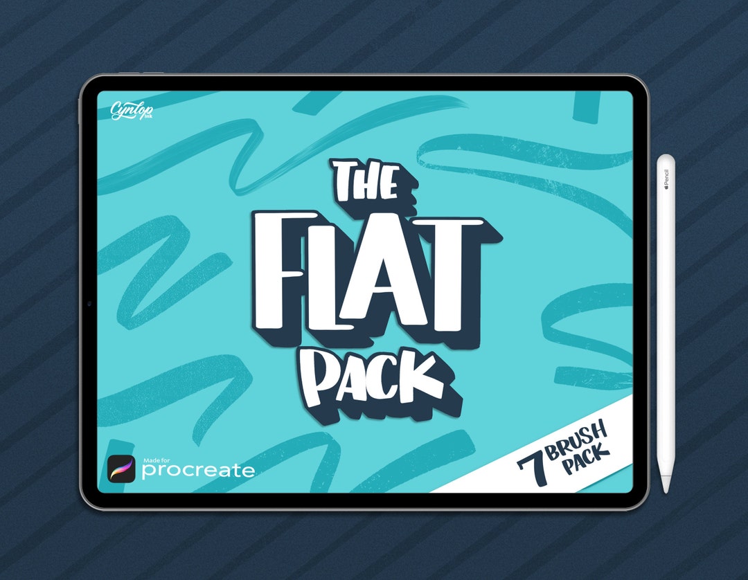 The Flat Pack for Procreate, Flat Tip Procreate Brush, Procreate ...