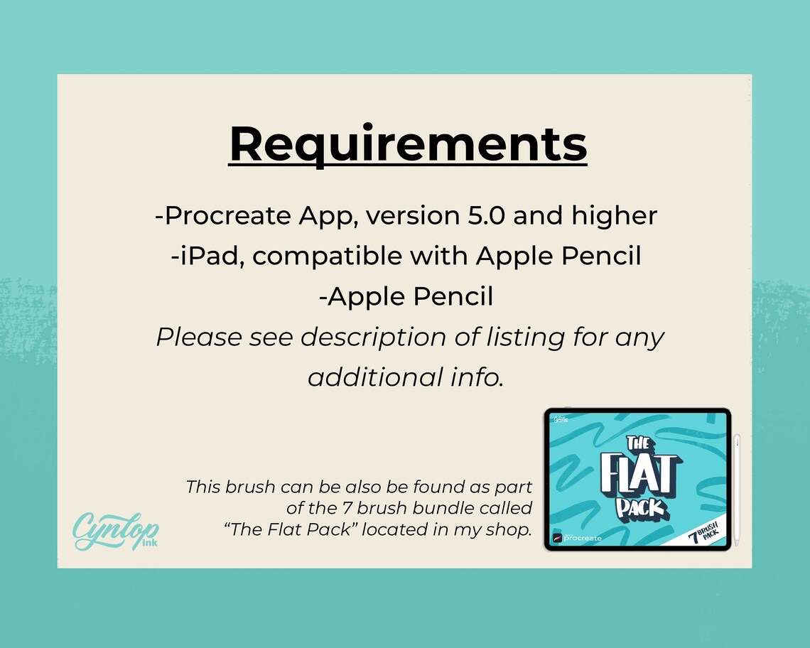 Flat Tip Procreate Brush Brush Lettering Procreate Brushes | Etsy