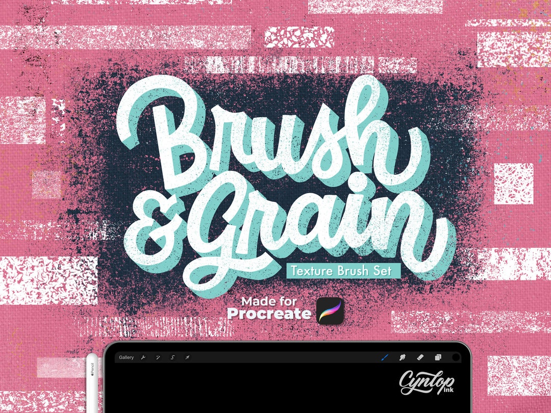 Brush & Grain Procreate Texture Brush Set Drawing Grain - Etsy