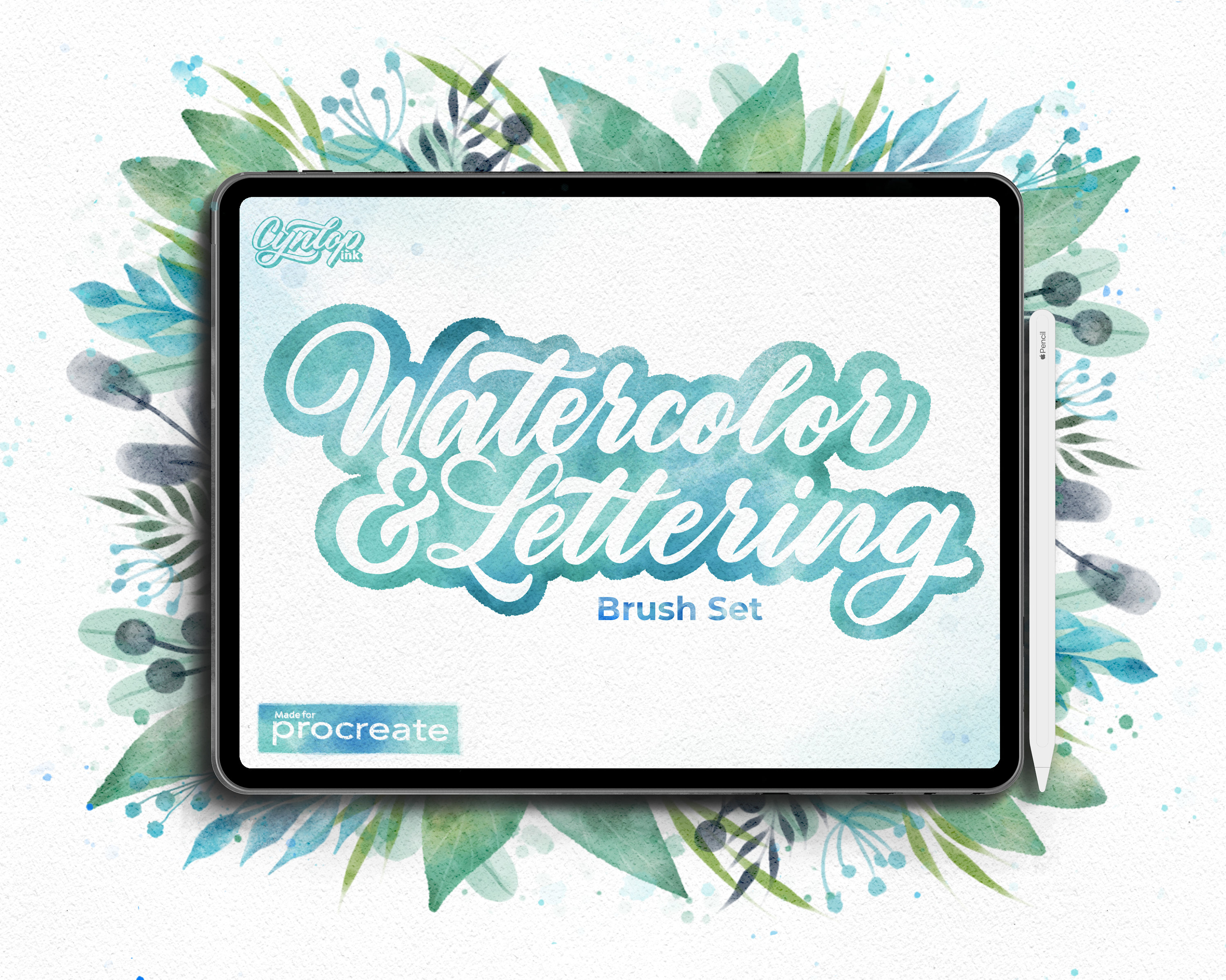 Procreate Watercolor & Lettering Brush Set
