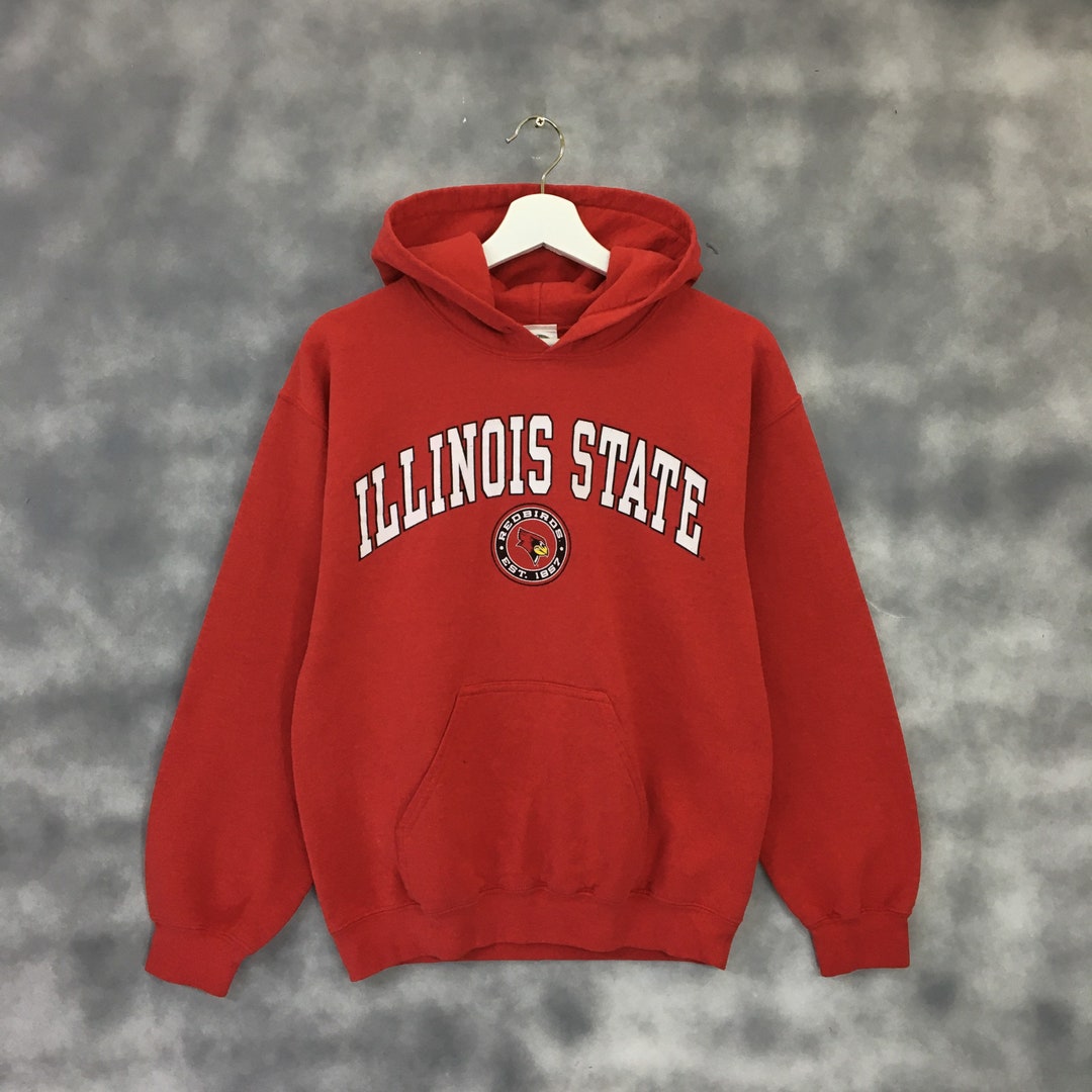 Vintage 90s Illinois State University Redbirds Hoodie Football League ...