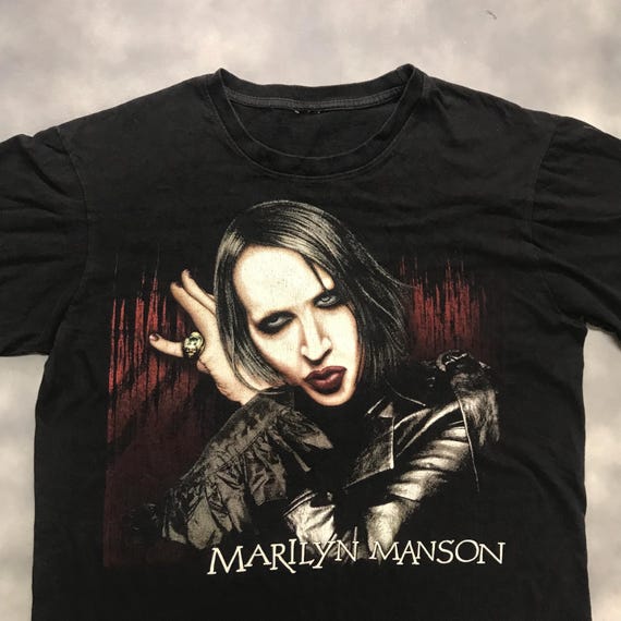 VINTAGE 90s Marilyn Manson Rock Metal Band Tees - Gem