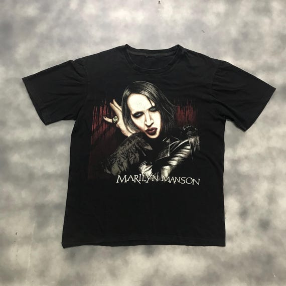 VINTAGE 90s Marilyn Manson Rock Metal Band Tees - Gem