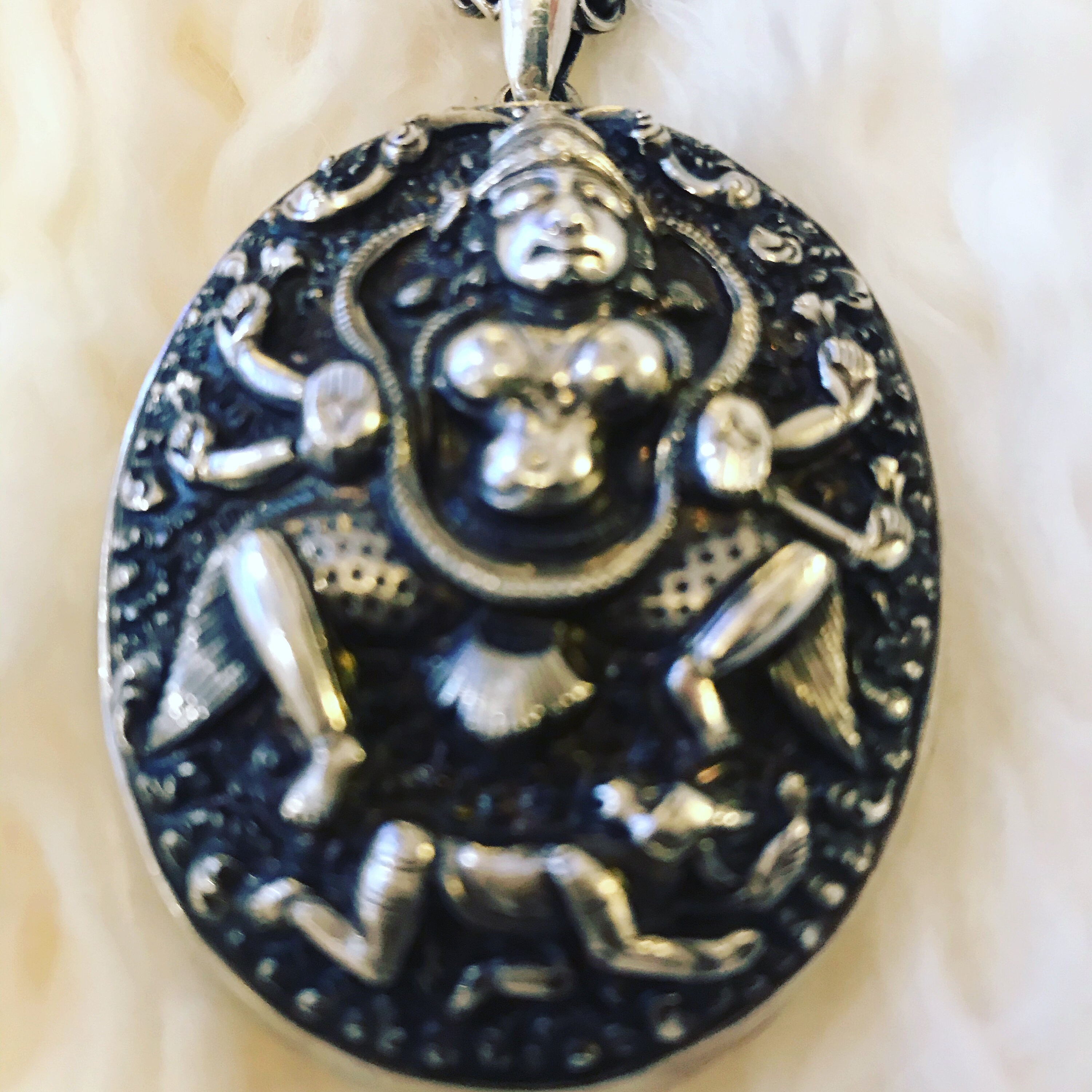 Hindu Silver Locket & Chain - Etsy UK