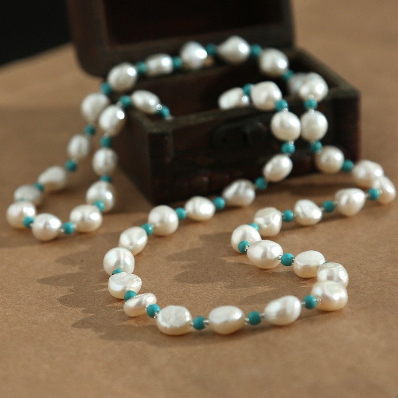 Collier De Perles Collier Turquoise Collier Vintage Chinois Etsy