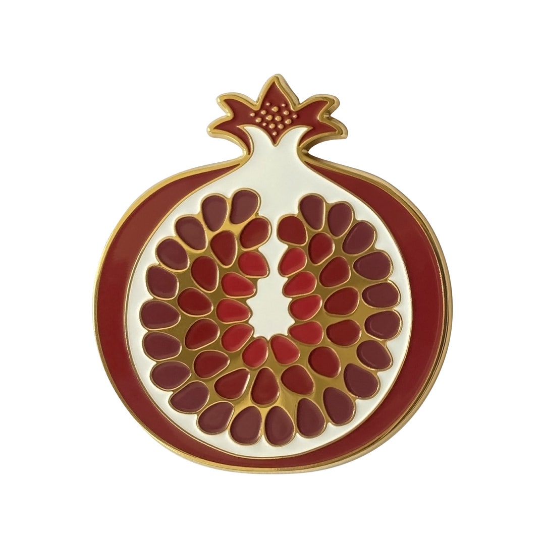 Pomegranate Hard Enamel Pin / Broch / Hand Painted Pin / Botanical Pin ...