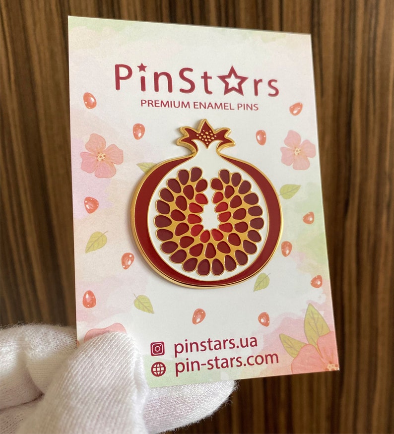 Pomegranate Hard Enamel Pin / Broch / Hand Painted Pin / Botanical Pin ...