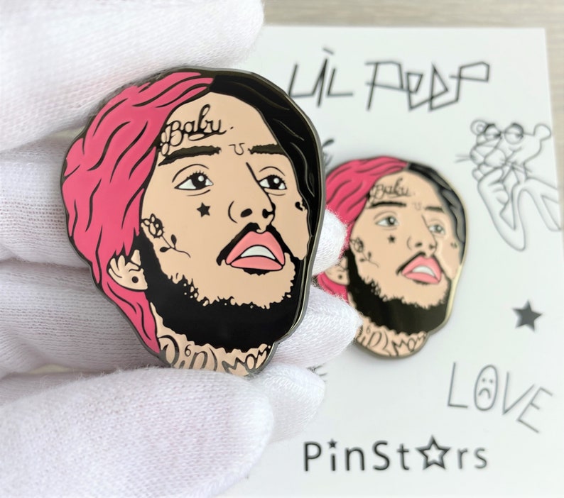 Lil Peep Pin / Hand Painted / Lil Peep Art / Music Pin / High Quality ...