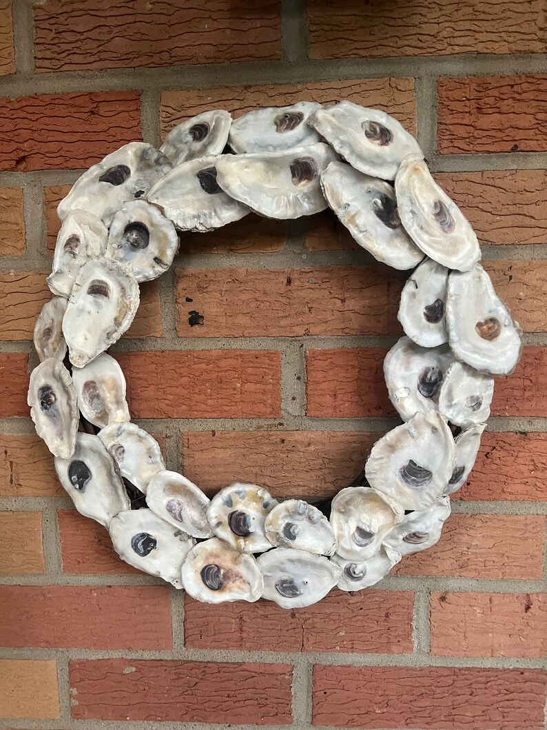 Oyster Shell Wreath, Coastal Wreath, Beach Themed Wreath, Oyster Shell ...