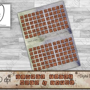 Simple Bold/large Letter Tiles. Printable Digi Kit. Junk - Etsy