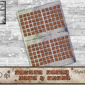 Simple Bold/large Letter Tiles. Printable Digi Kit. Junk Journals ...